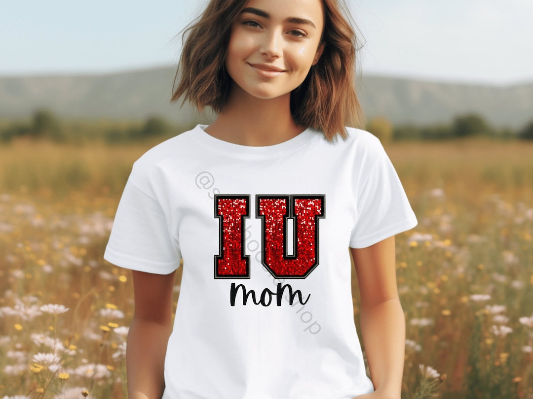 IU Mom T-shirt, Indiana Mom Shirt, Hoosier Shirt for Her, IN, Faux ...