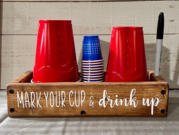 DOUBLE STACK/SHOT Mark Your Cup/party Cup Holder/red Solo Cup - Etsy
