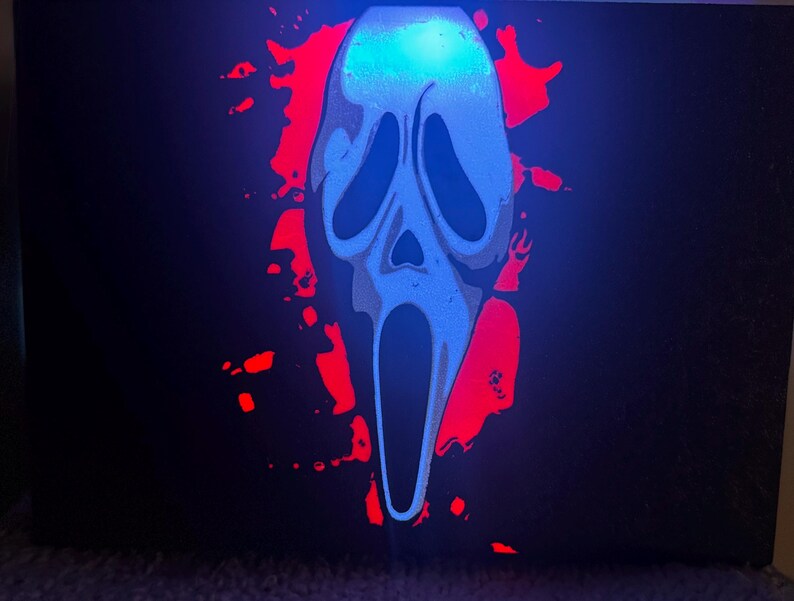 Ghost Face Scream LED Light Box: Color Changing Halloween Decor - Etsy