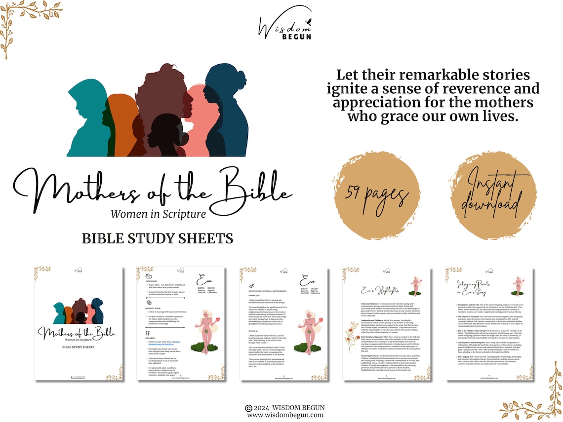 Mothers of the Bible Ebook | Christian Mother’s Day Gift | Printable ...