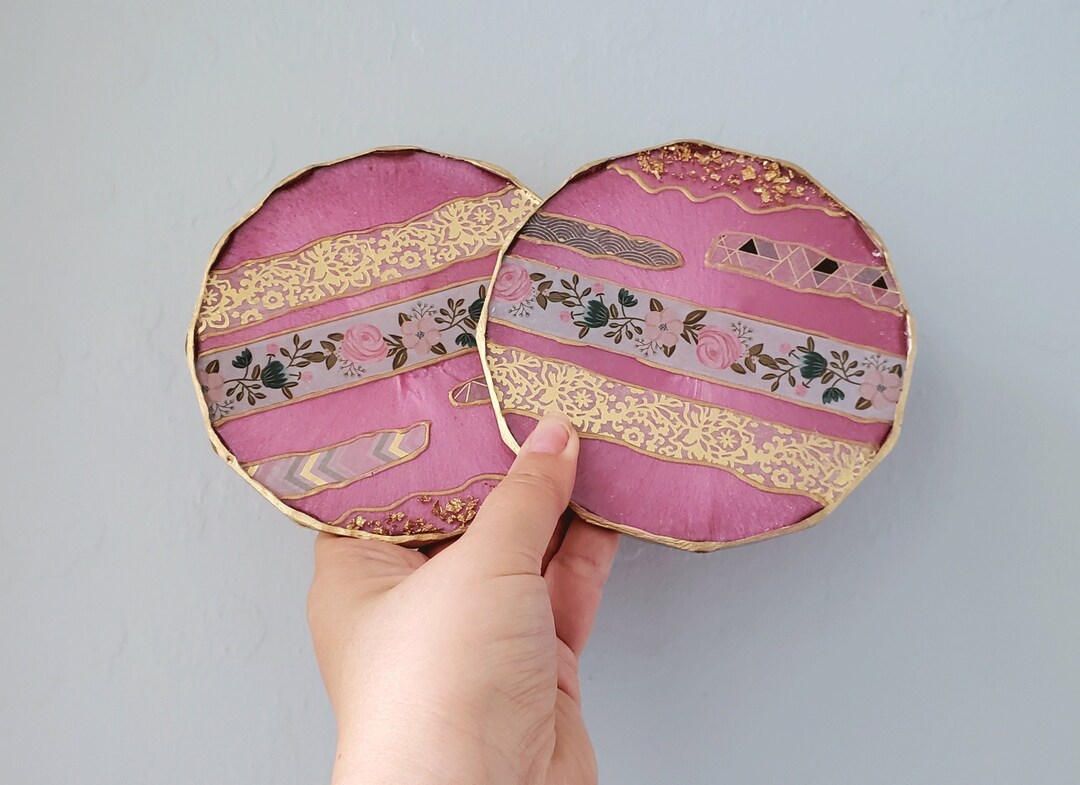 Washi Tape Coasters | Washi Tape Resin Coasters | Pink Resin Coaster ...