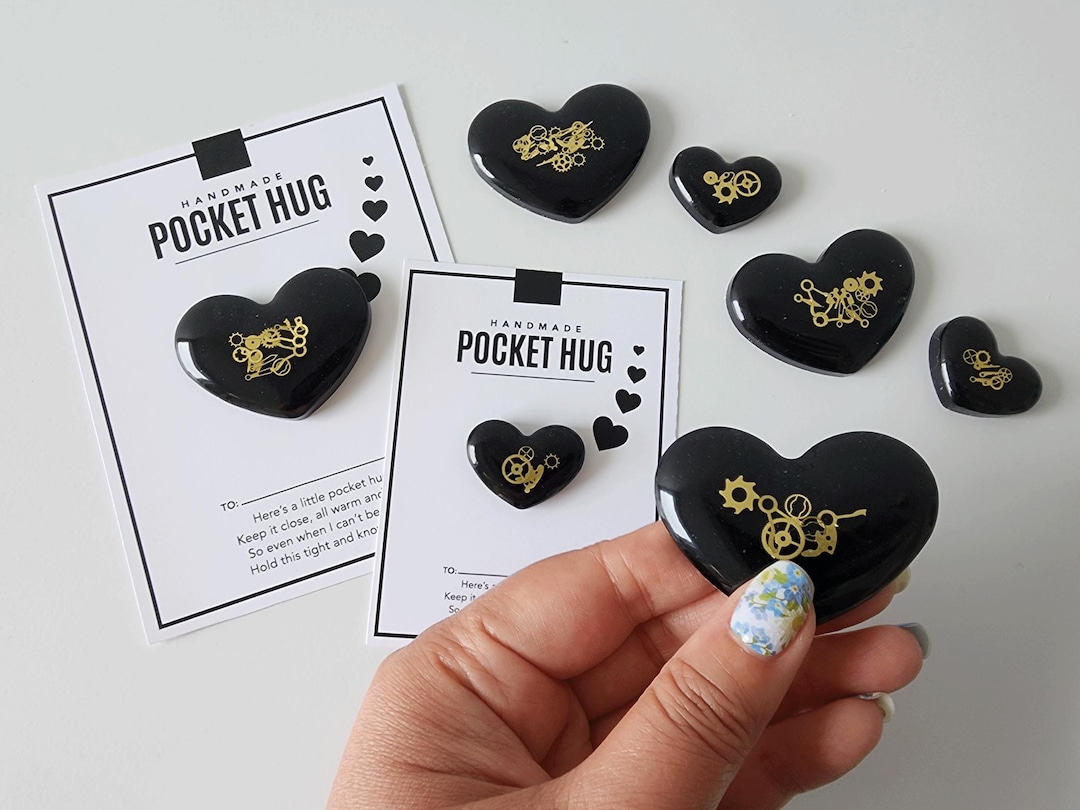 Resin Pocket Heart and Pocket Hug | Resin Pocket Hugs | Handheld Heart ...