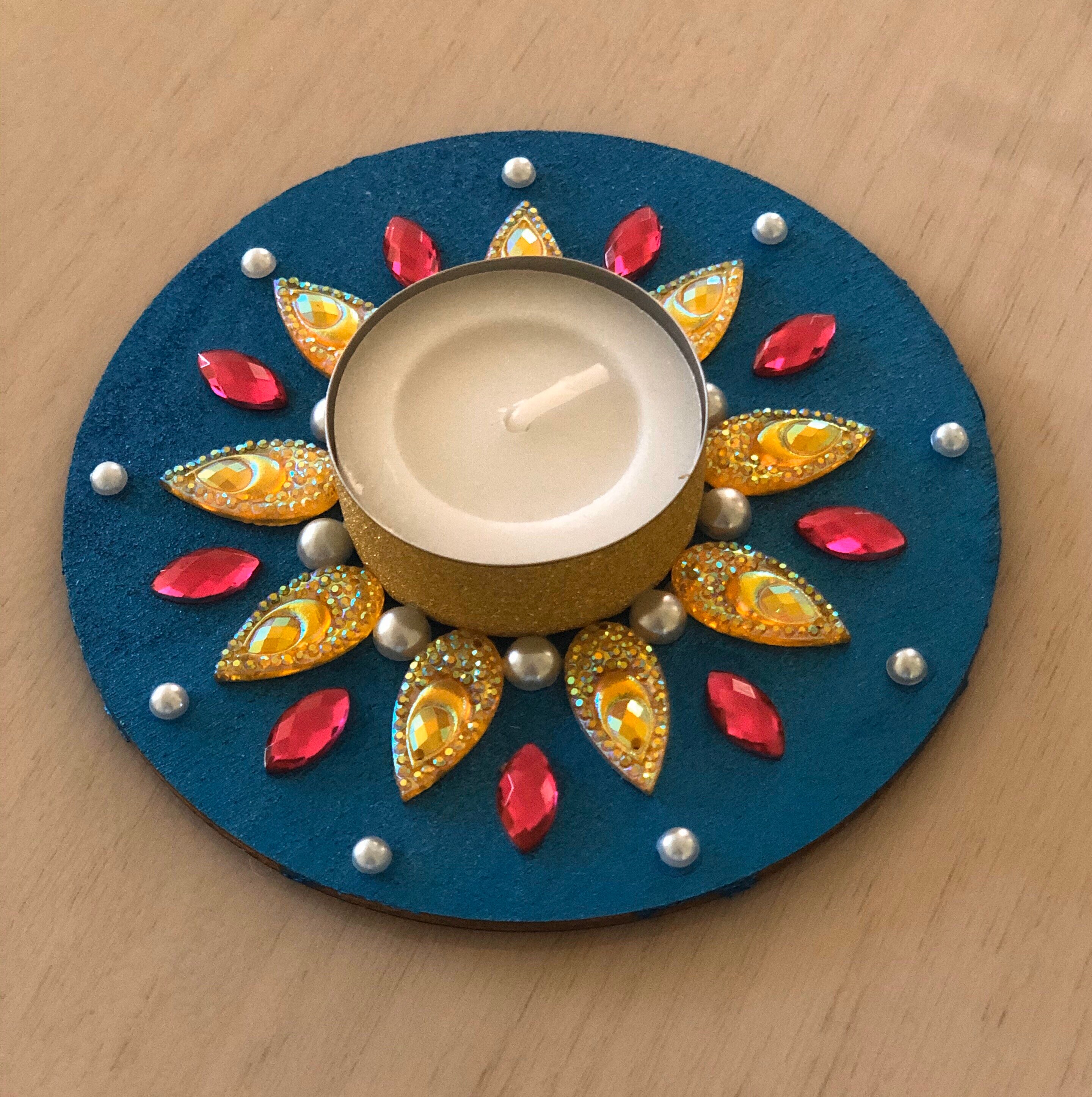 Blue Tea Light Candle Holders Diwali Diya Set Diwali - Etsy UK