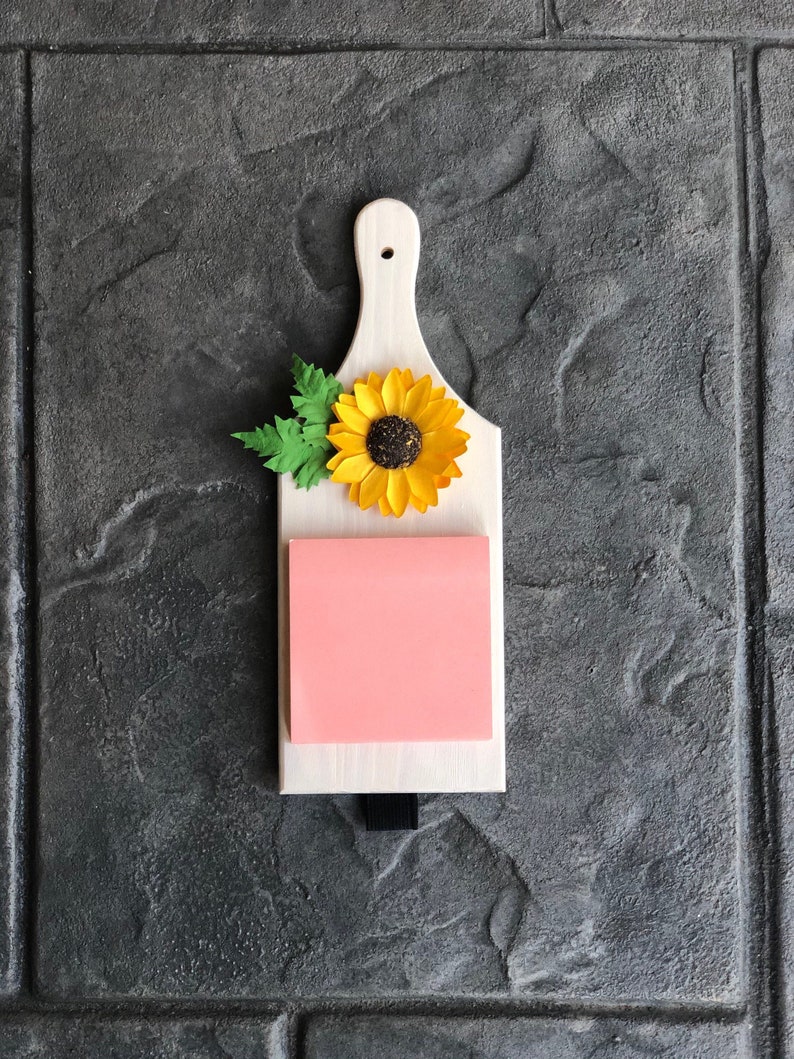 Sticky Note Holder Wood Kitchen Note Pad Kitchen Grocery - Etsy