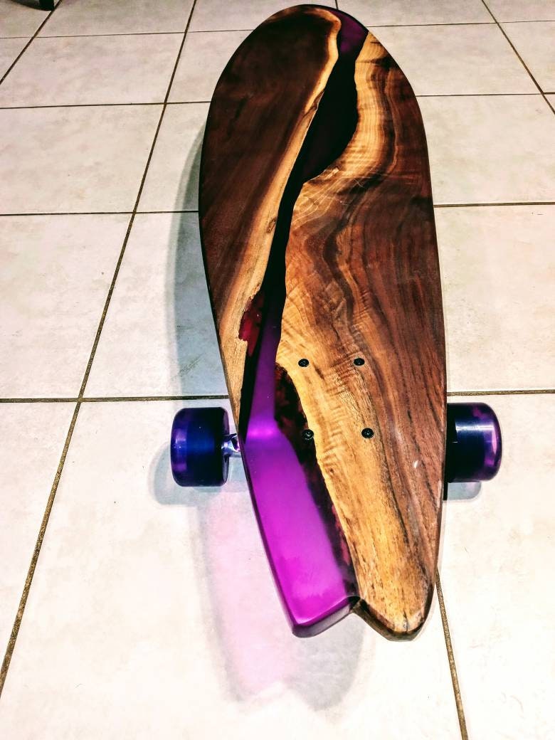 Live Edge Epoxy River Longboard/ Skateboard - Etsy