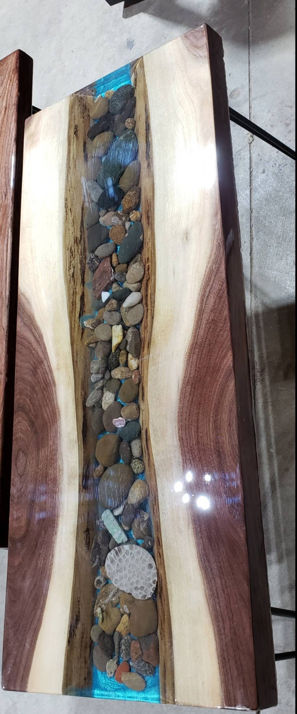 Live Edge Petoskey Stone River Table/ Custom Orders Available /colors ...