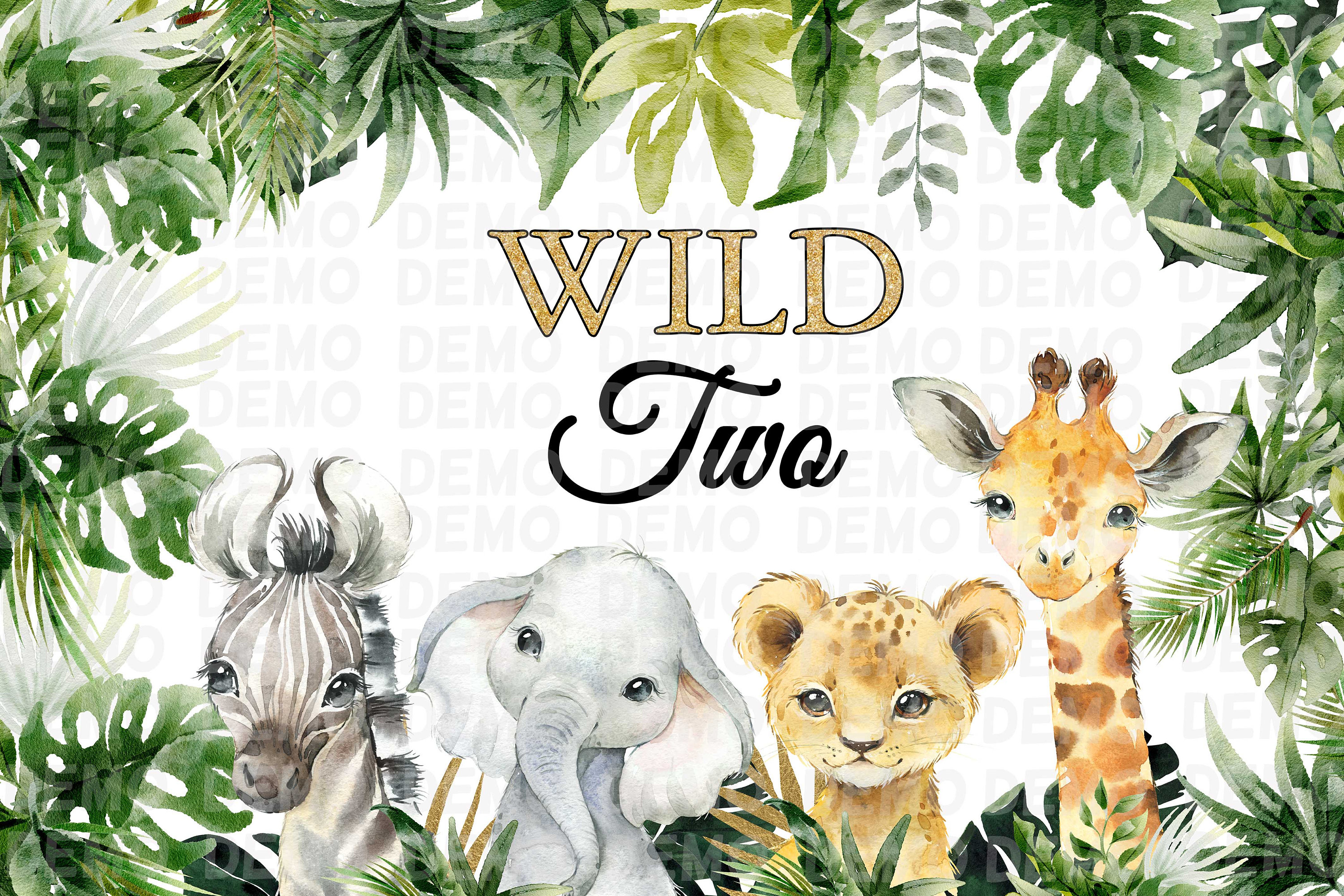 Wild One Backdrop Two Wild Backdrop Jungle Backdrop Digital | Etsy