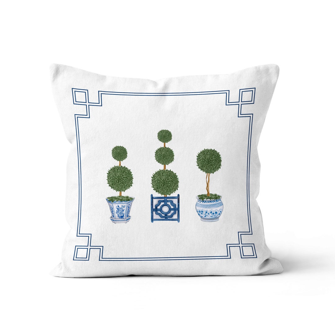 Chinoiserie Topiary Tree Scatter Cushion / Throw Pillow Cover - Etsy