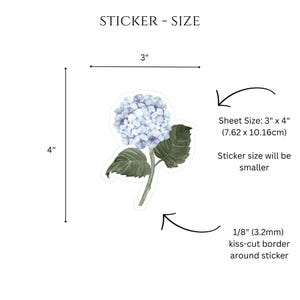 Blue Hydrangea Vinyl Decal Sticker, Kindle Stickers, Water Bottle ...