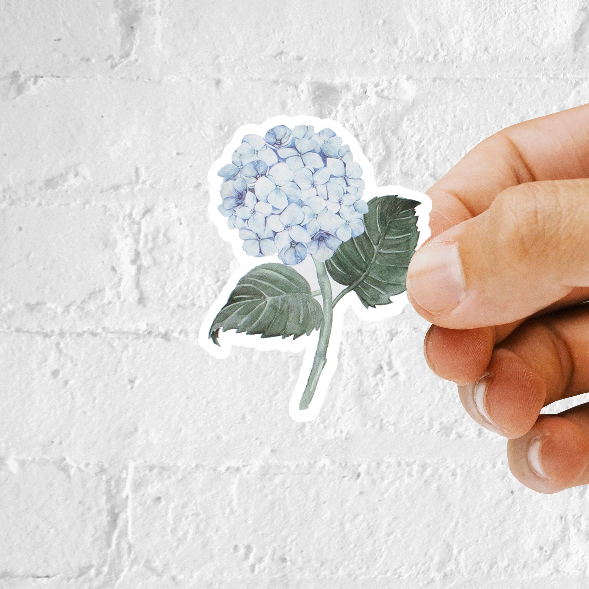Blue Hydrangea Vinyl Decal Sticker, Kindle Stickers, Water Bottle ...