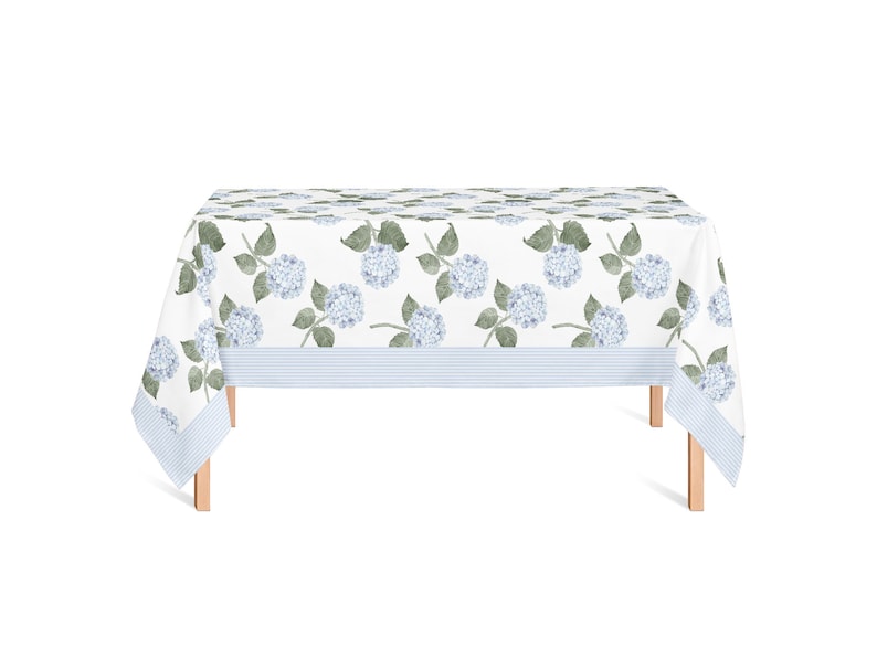Blue Hydrangea Flower Tablecloth, Floral Table Cloth for Entertaining ...