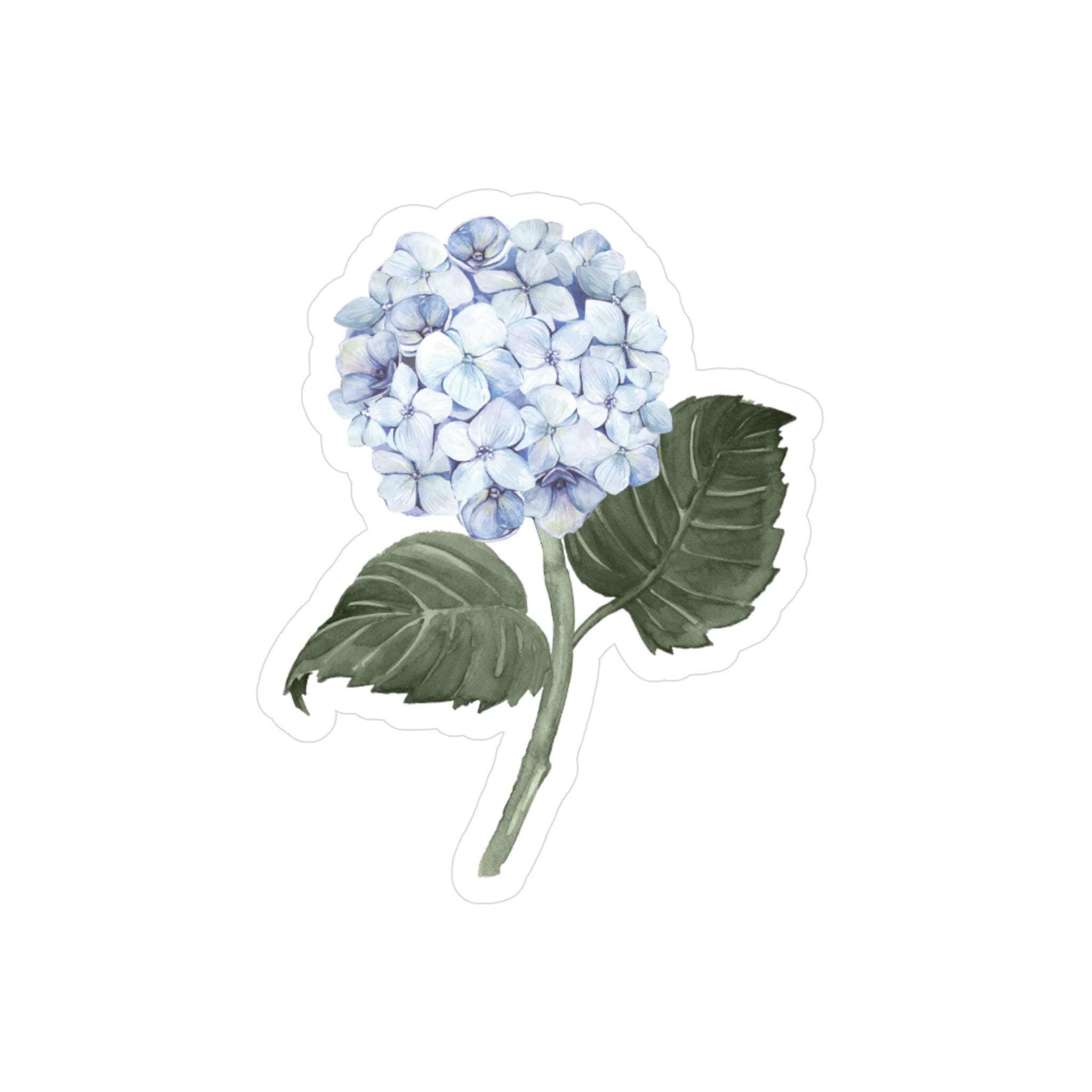 Blue Hydrangea Vinyl Decal Sticker, Kindle Stickers, Water Bottle ...