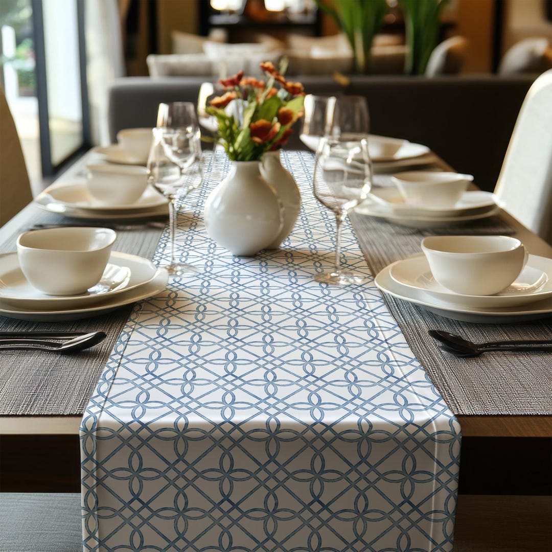 Greek Gate Trellis Table Runner, Lattice Table Runner for Entertaining ...