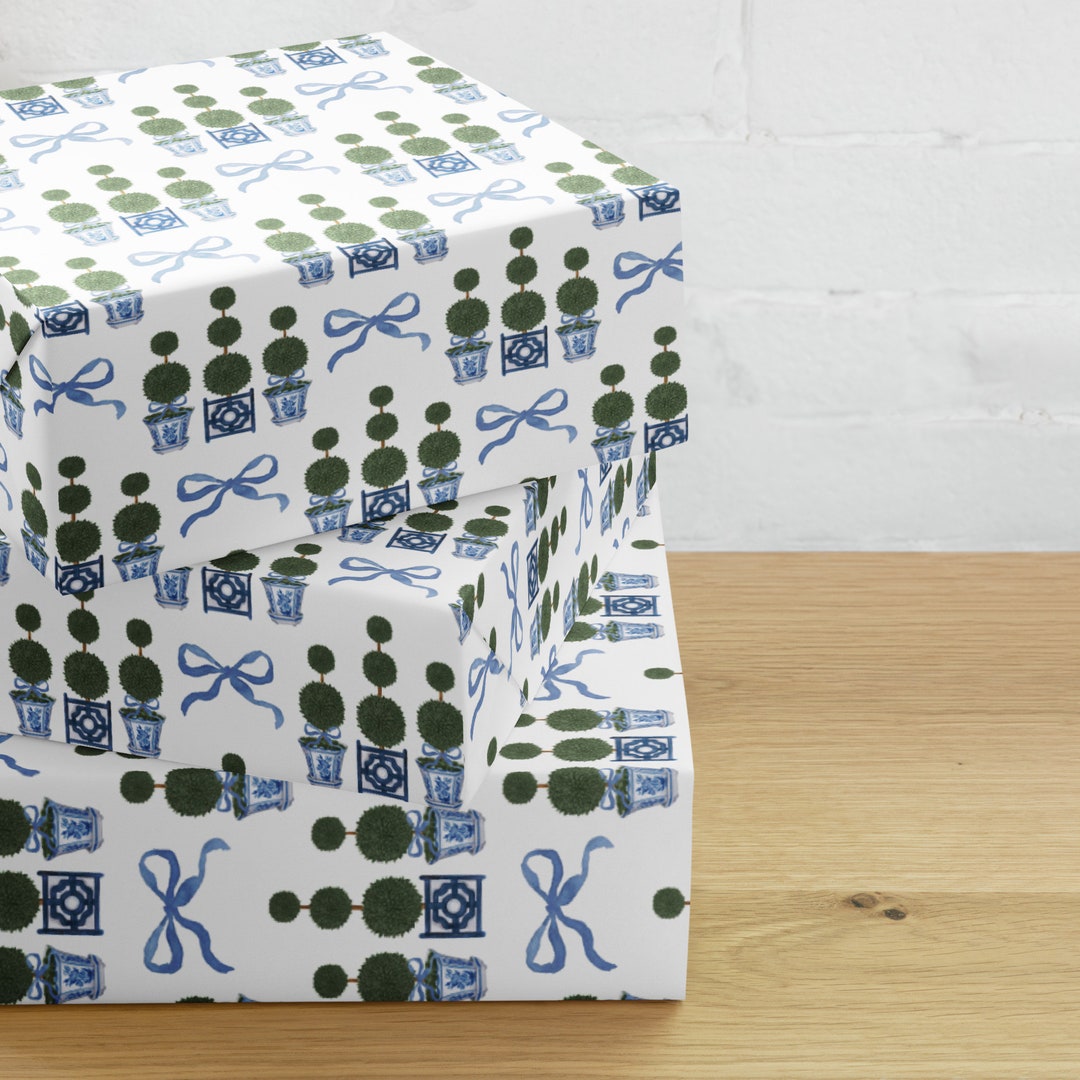 Topiary Tree Gift Wrapping Paper Sheets Set of 3 - Etsy