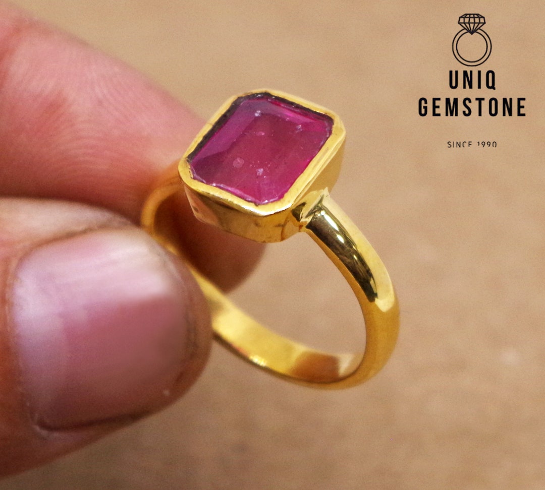 Certified Red Ruby Panchdhatu Ring: Astrology Jewelry - Etsy