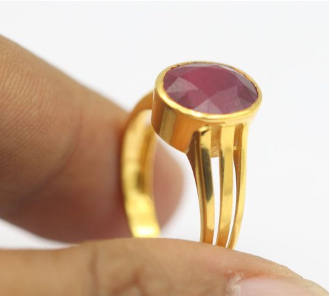 Certified Natural Ruby Ring: Panchdhatu Astrology Ring - Etsy