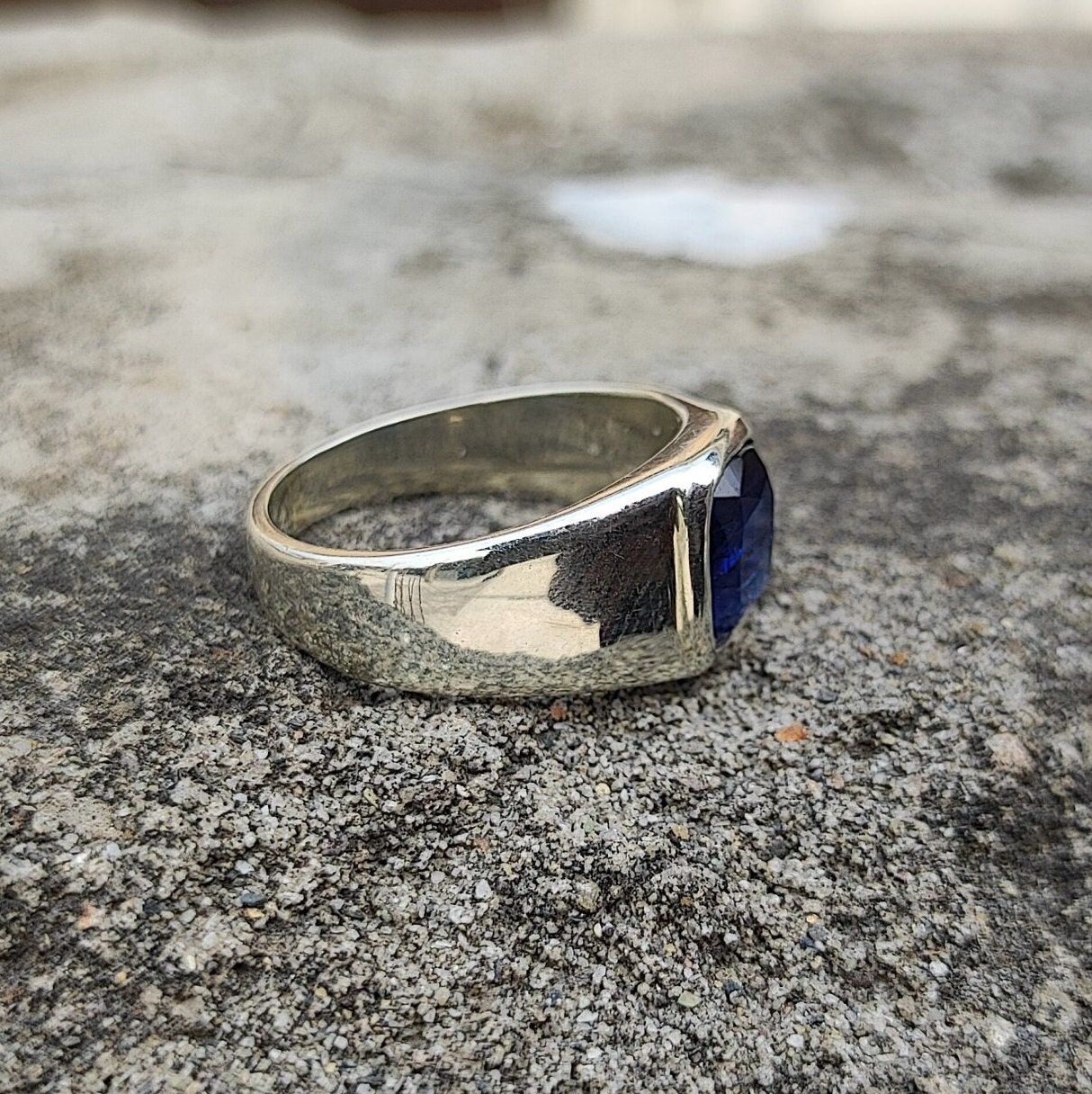 100% Genuine Natural Blue Sapphire/neelam Ring, Statements Rings ...