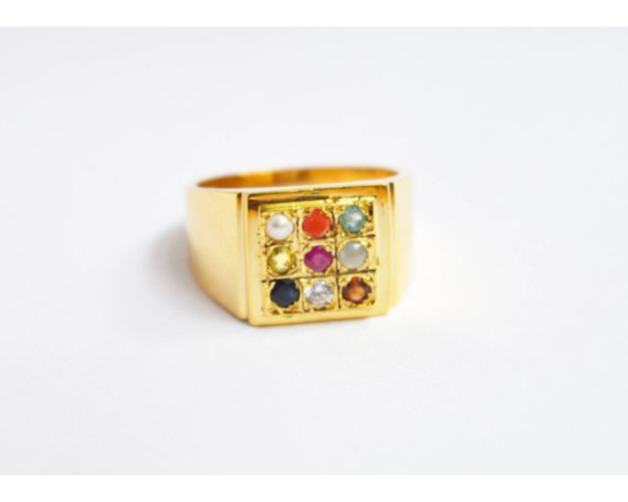 Certified Natural Navratna 9 Gems (navgraha) Handmade Ring in Alloy ...