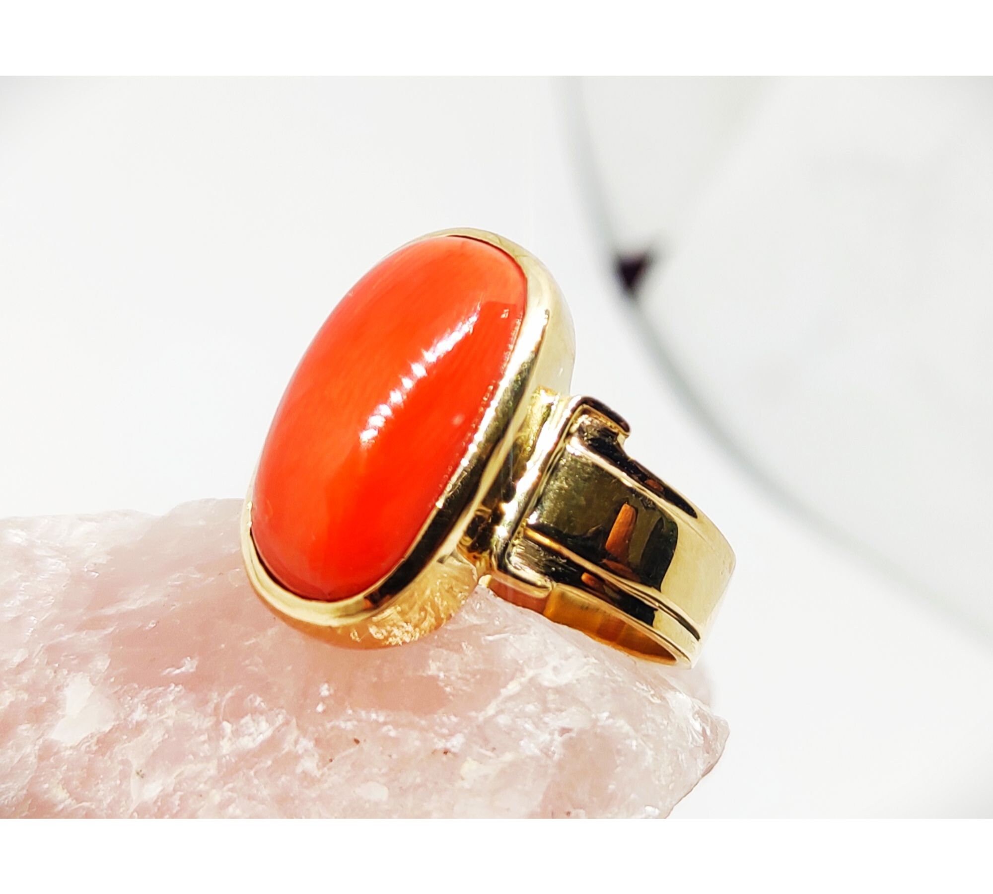 Natural Certified Coral moonga Ring 3.80 to 8.30 Carat With - Etsy