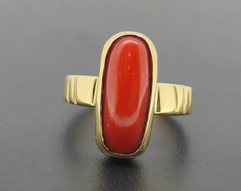 Natural Red Coral Handmade Ring | Certified Moonga Mangal Dosh Mars ...