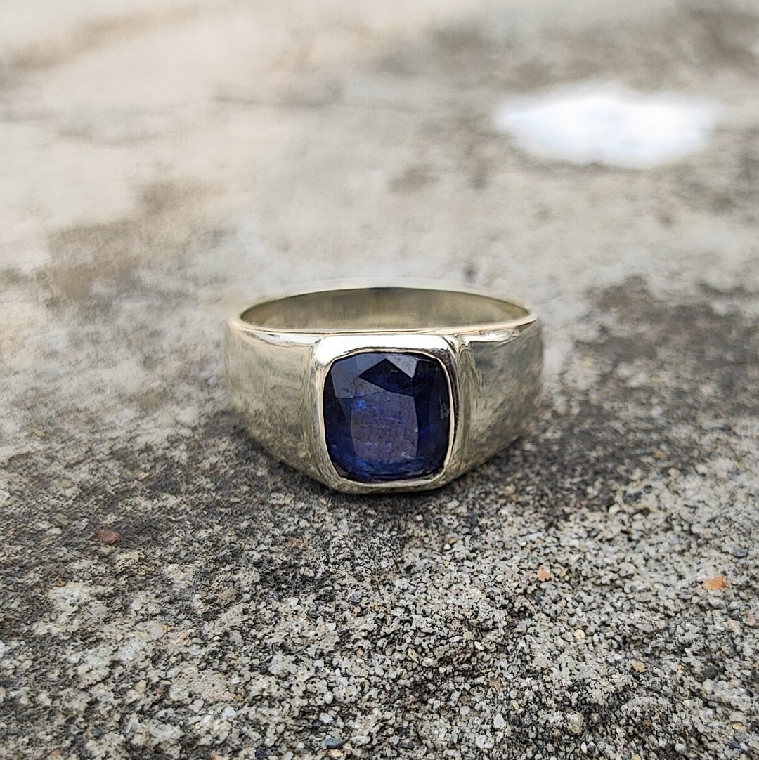 100% Genuine Natural Blue Sapphire/neelam Ring, Statements Rings ...
