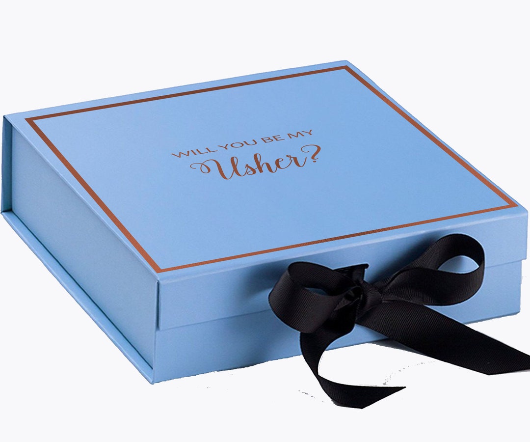 Proposal Box - Will You Be My Usher? - Light Blue Box W/ Bow - Etsy
