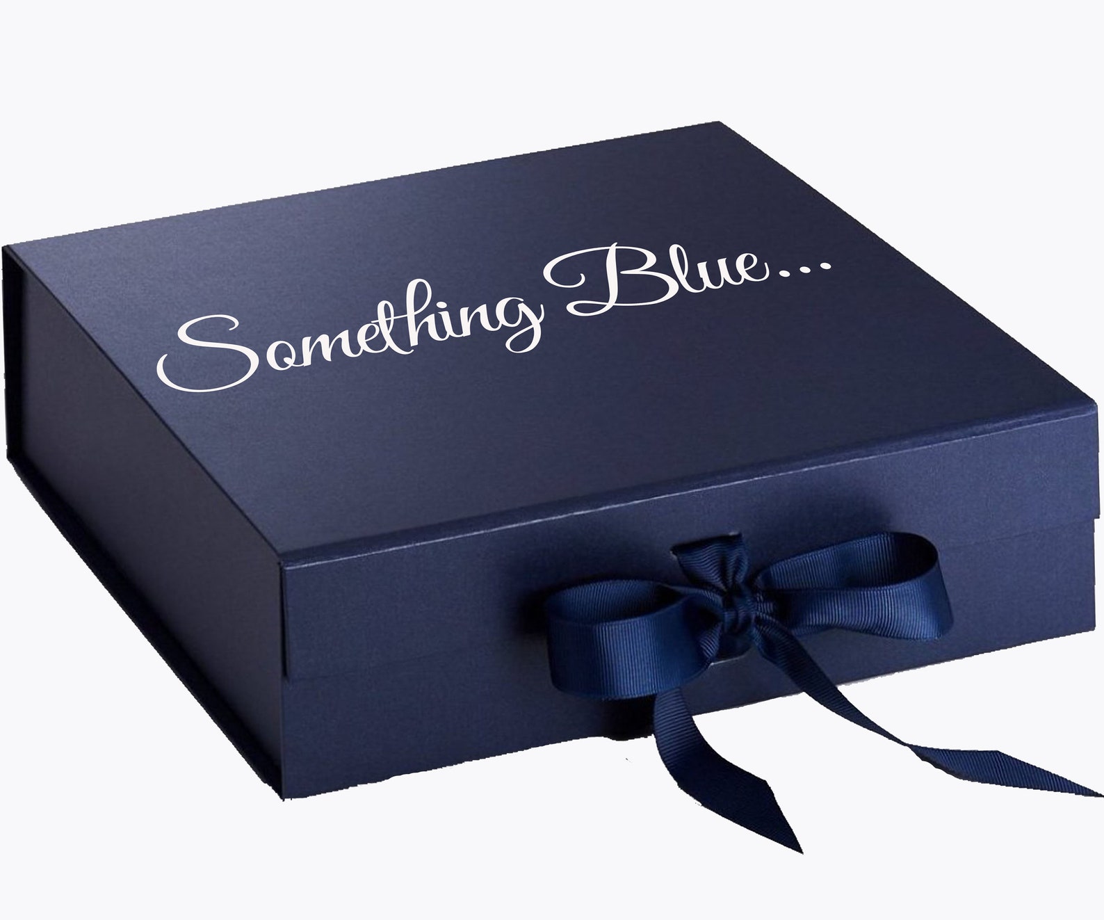 Luxury Something Blue... Personalized Navy Blue Wedding Gift Box With ...