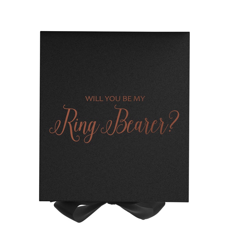 Luxury Will You Be My Ring Bearer? Proposal Box - Black Box W/ Bow - No ...