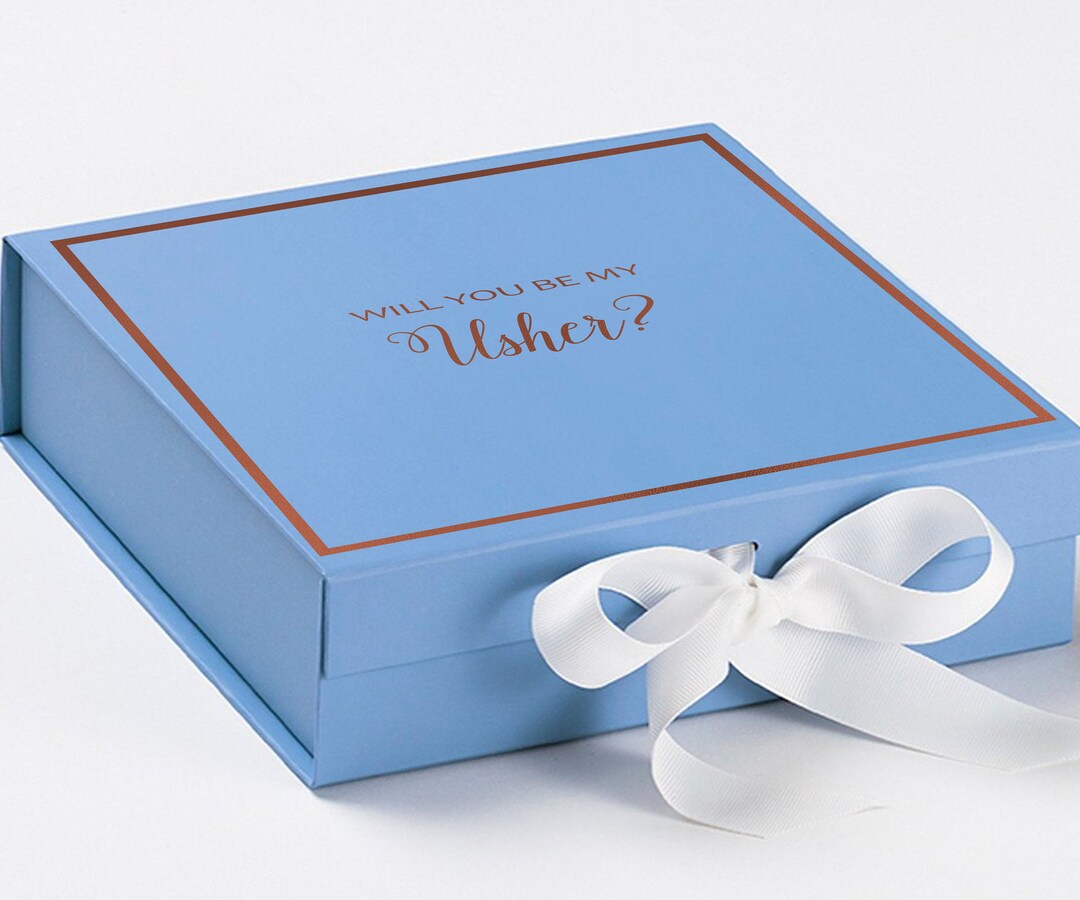 Proposal Box - Will You Be My Usher? - Light Blue Box W/ White Bow - Etsy