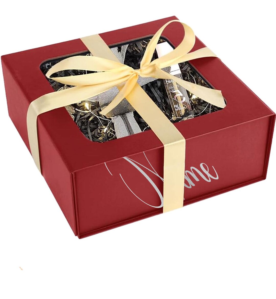 Personalized Name Gift Box With Window Medium Weight Style 125 - Etsy