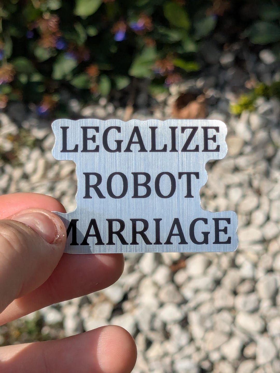Legalize Robot Marriage Brushed Silver Sticker - Etsy