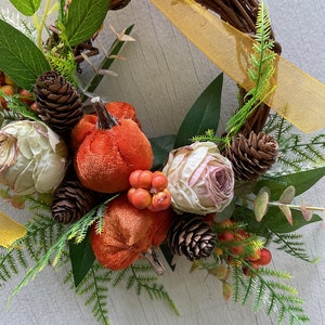 Mini Fall Pumpkin Wreath/ Cabinet Wreath/ Fall Grapevine Wreath ...