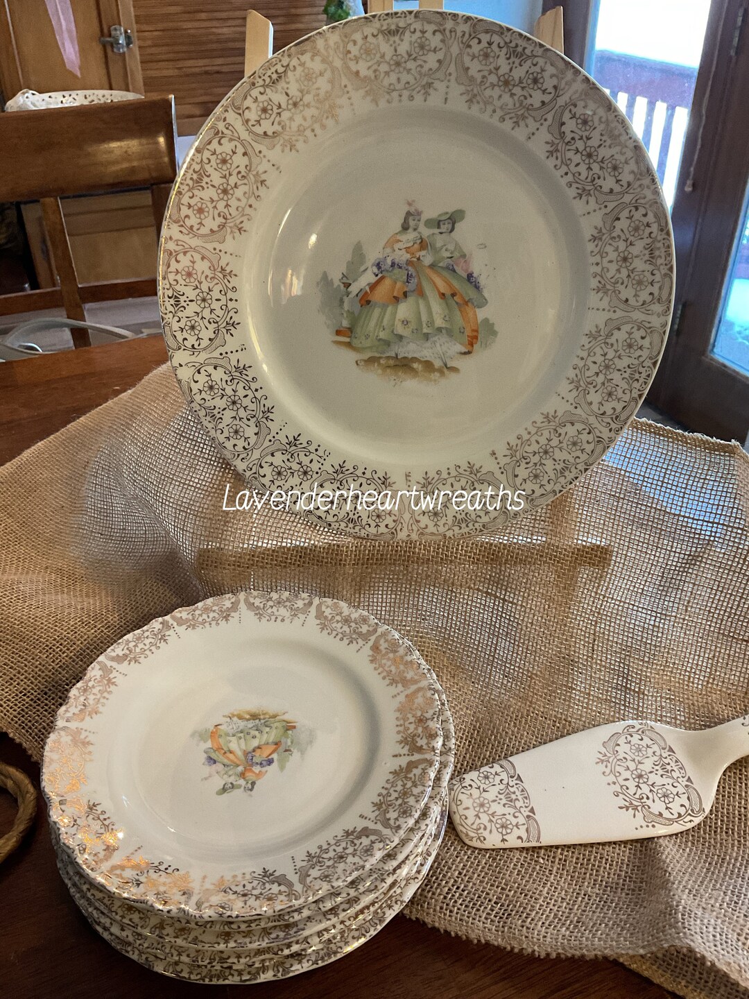 Beautiful Cake Plate With Small Plates/ Cake Server/ Vintage/ Cake ...