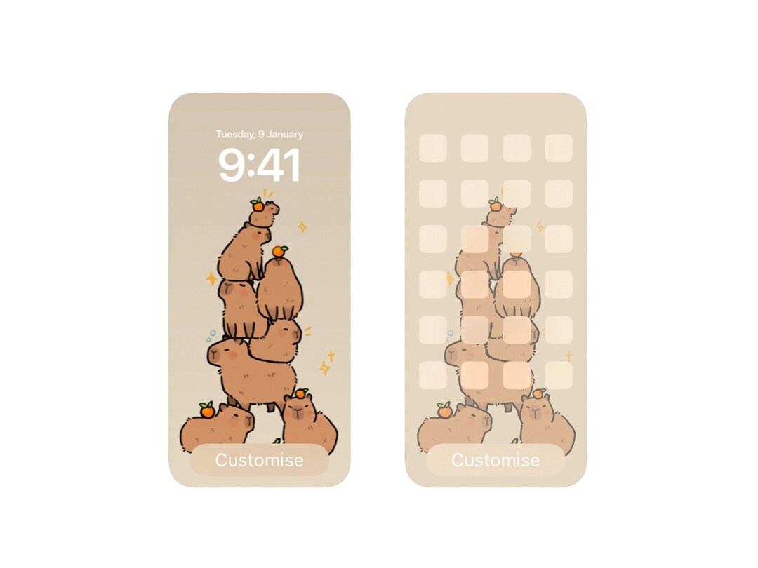 Cute Capybara Phone Wallpaper for iPhone and Android - Etsy