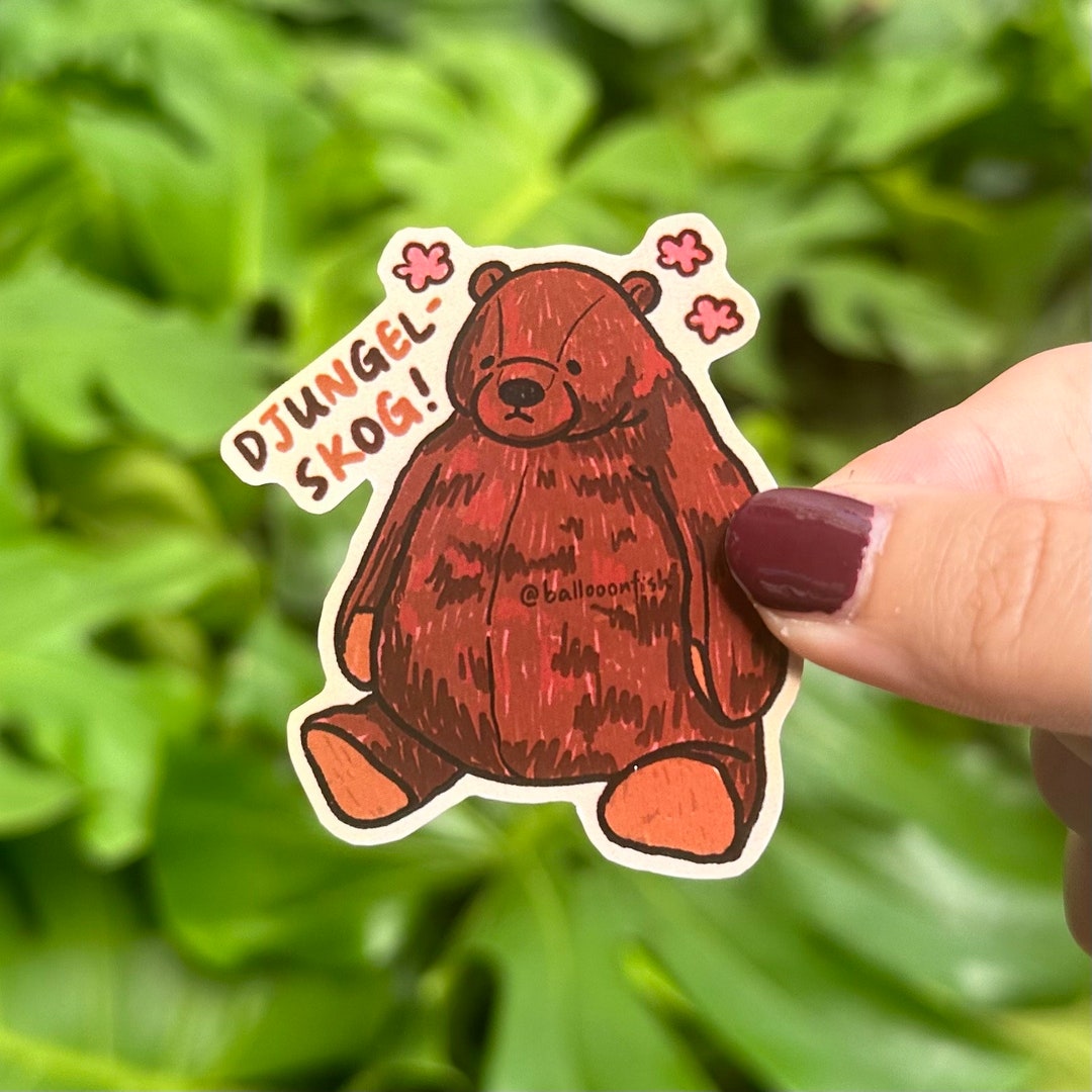 Djungelskog Sticker / Brown Bear Plush / Teddy Bear Soft Toy Sticker - Etsy
