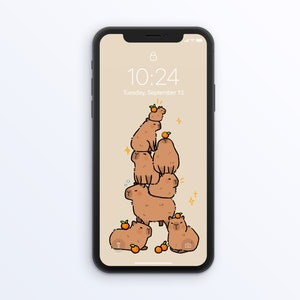 Cute Capybara Phone Wallpaper for iPhone and Android - Etsy