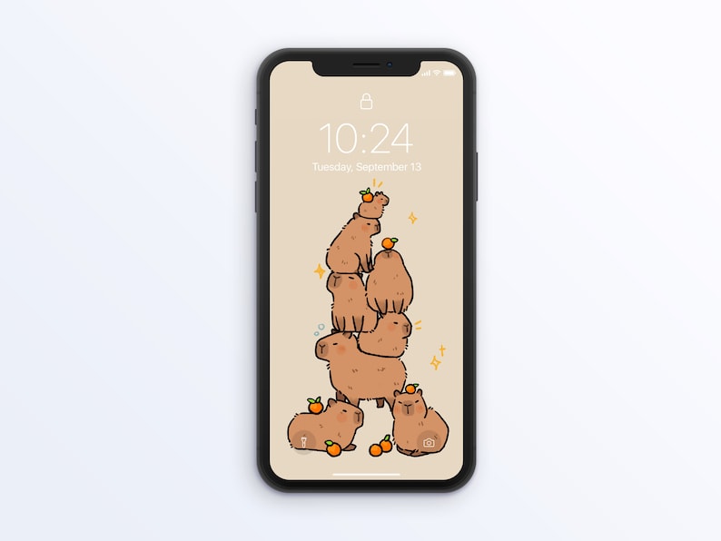 Cute Capybara Stack iPhone & Android Wallpaper (digital Download) - Etsy