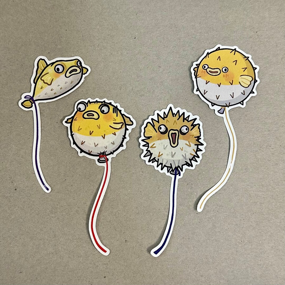 Balloonfish Sticker / Pufferfish Sticker / Blowfish Sticker / Puffers ...