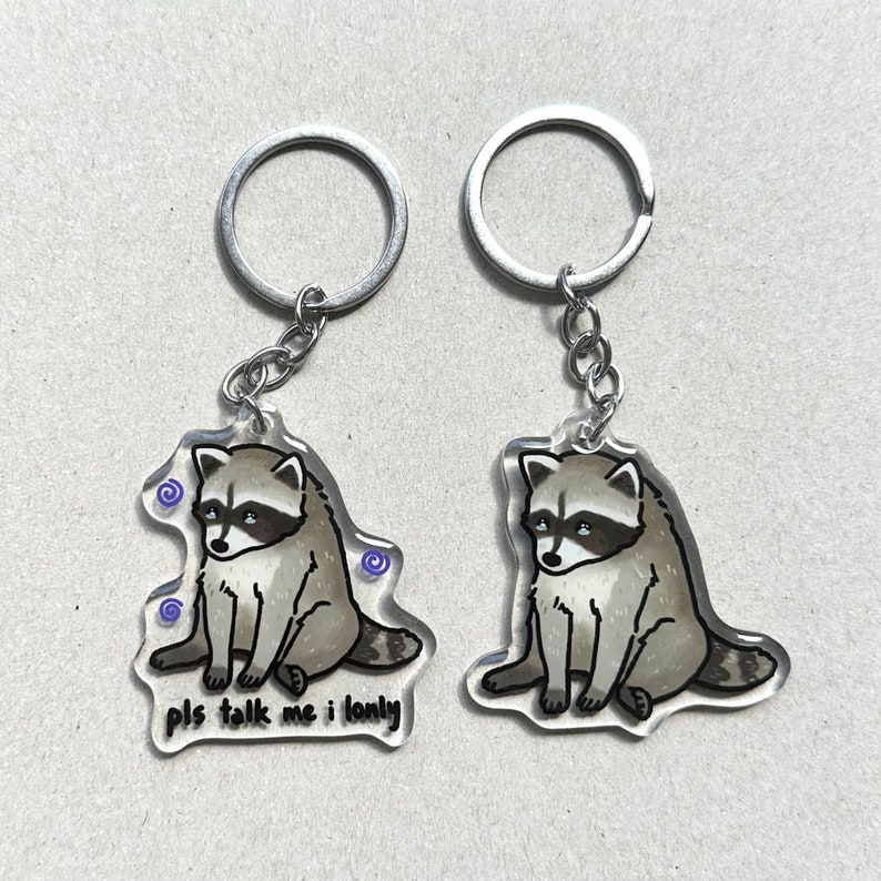 Sad Raccoon Meme Acrylic Keychain - Trash Panda Gift - Etsy