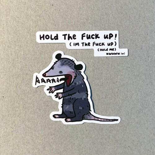 Screaming Possum Sticker / Trash Possum / Possum Meme / - Etsy