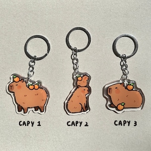 Cute Capybara Acrylic Charm / Keychain - Etsy
