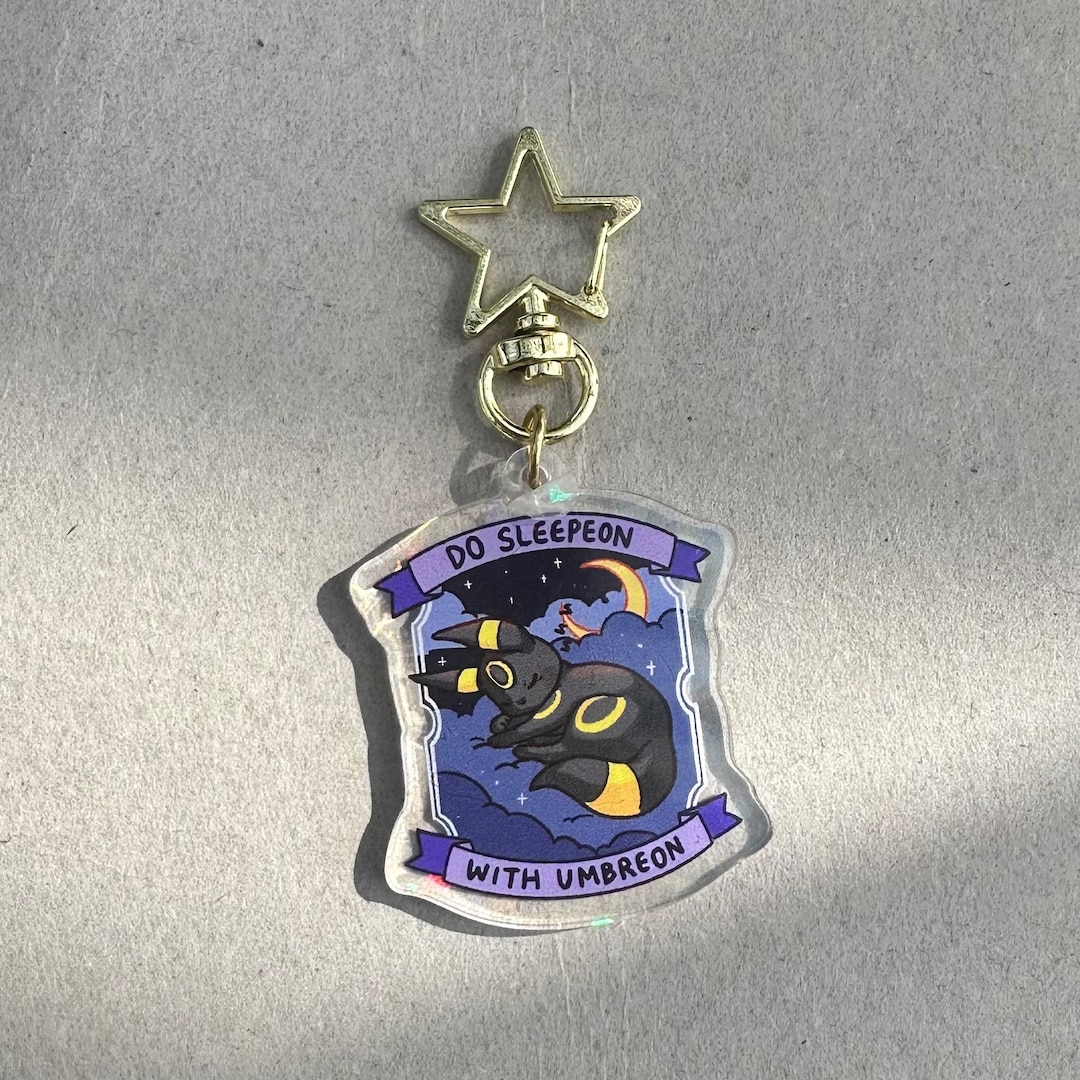 Do Sleepeon With Umbreon Holographic Acrylic Charm Keychain - Etsy