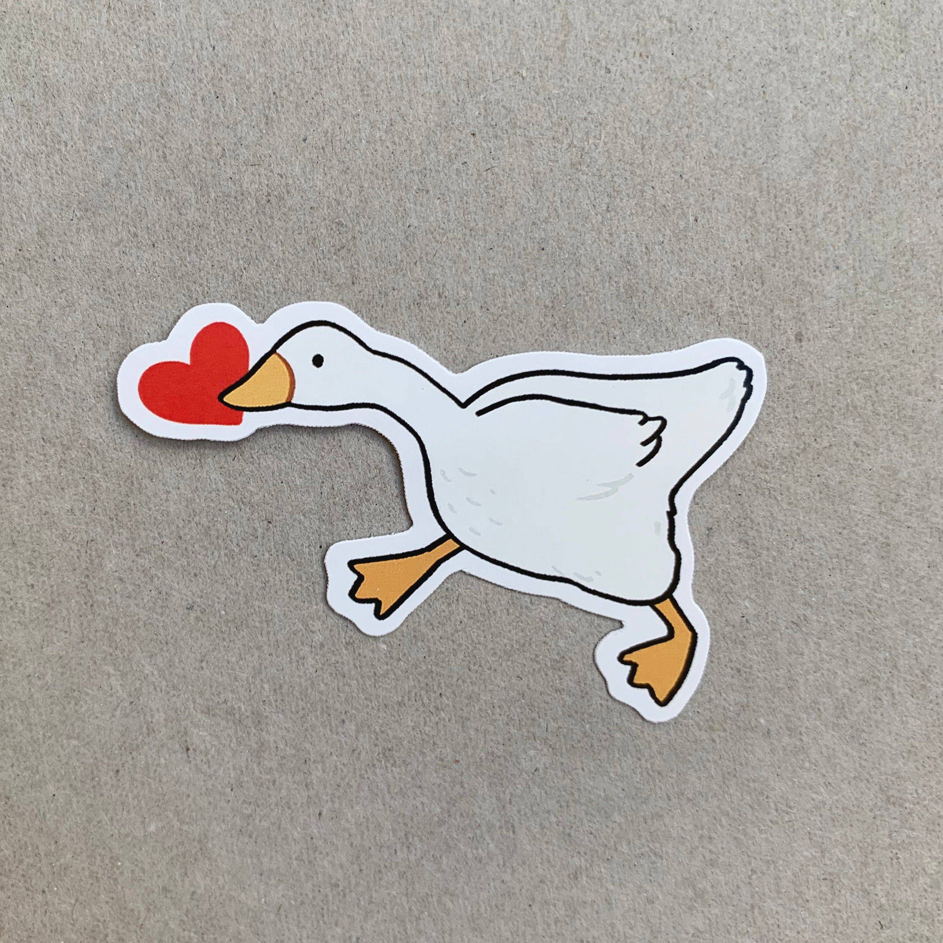 Goose Stealing Heart Sticker / Love / Valentines - Etsy