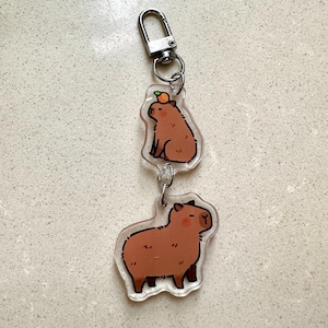 Cute Capybara Acrylic Charm / Keychain - Etsy