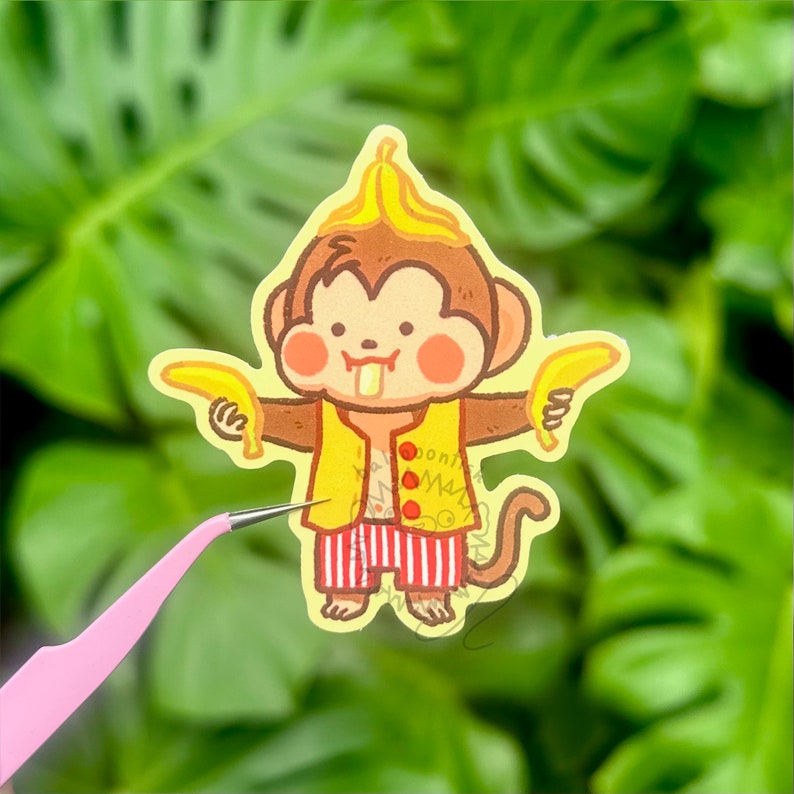 Cute Circus Monkey Glossy Sticker, Laptop Decal - Etsy