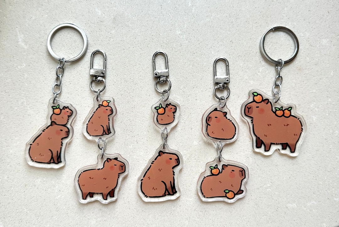 Cute Capybara Acrylic Charm / Keychain - Etsy