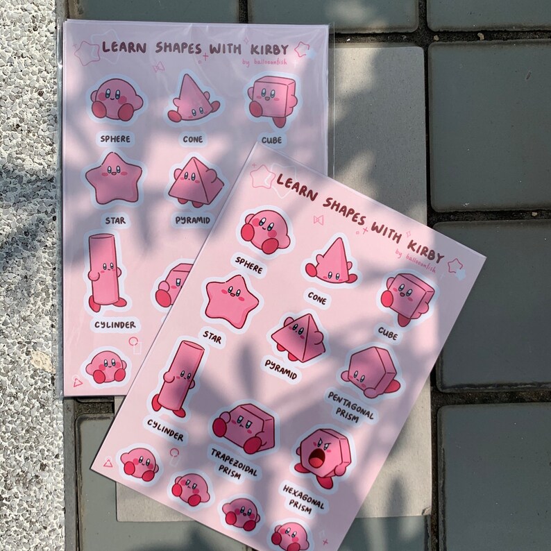 Kirby Shapes Sticker Pack - Etsy