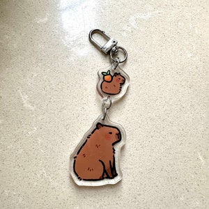 Cute Capybara Acrylic Charm / Keychain - Etsy