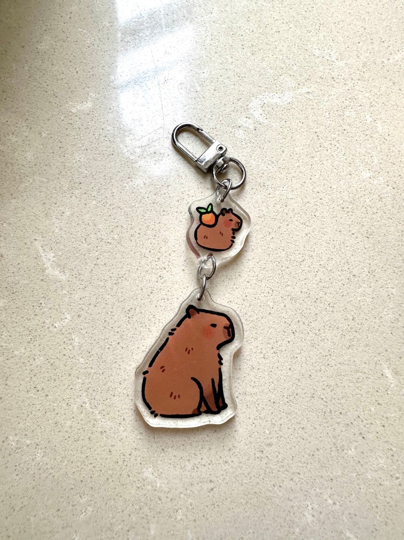 Cute Capybara Acrylic Charm / Keychain - Etsy
