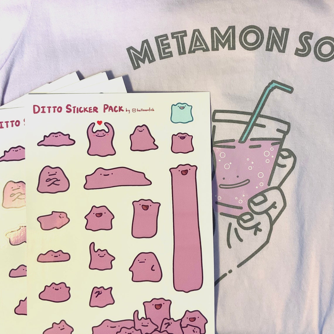 Ditto Pokemon Sticker Pack - Etsy